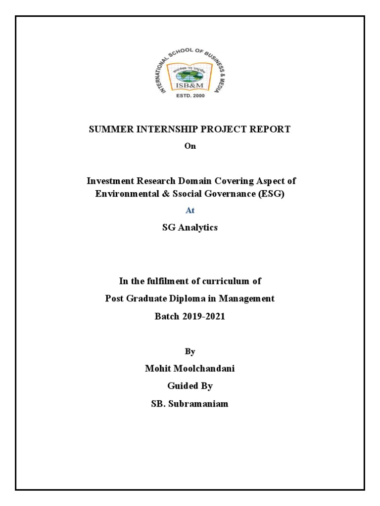 SIP Report | PDF | Corporate Governance | Governance