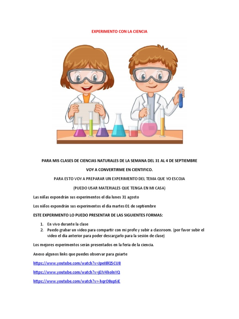 Experimentos Científicos para Niños | PDF
