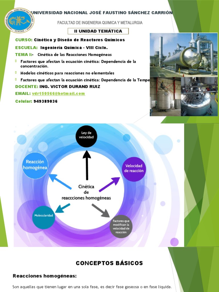 CLASES 2 Cinetica y Diseño de Reactores Quimicos | PDF | Cinética química | Velocidad de reacción
