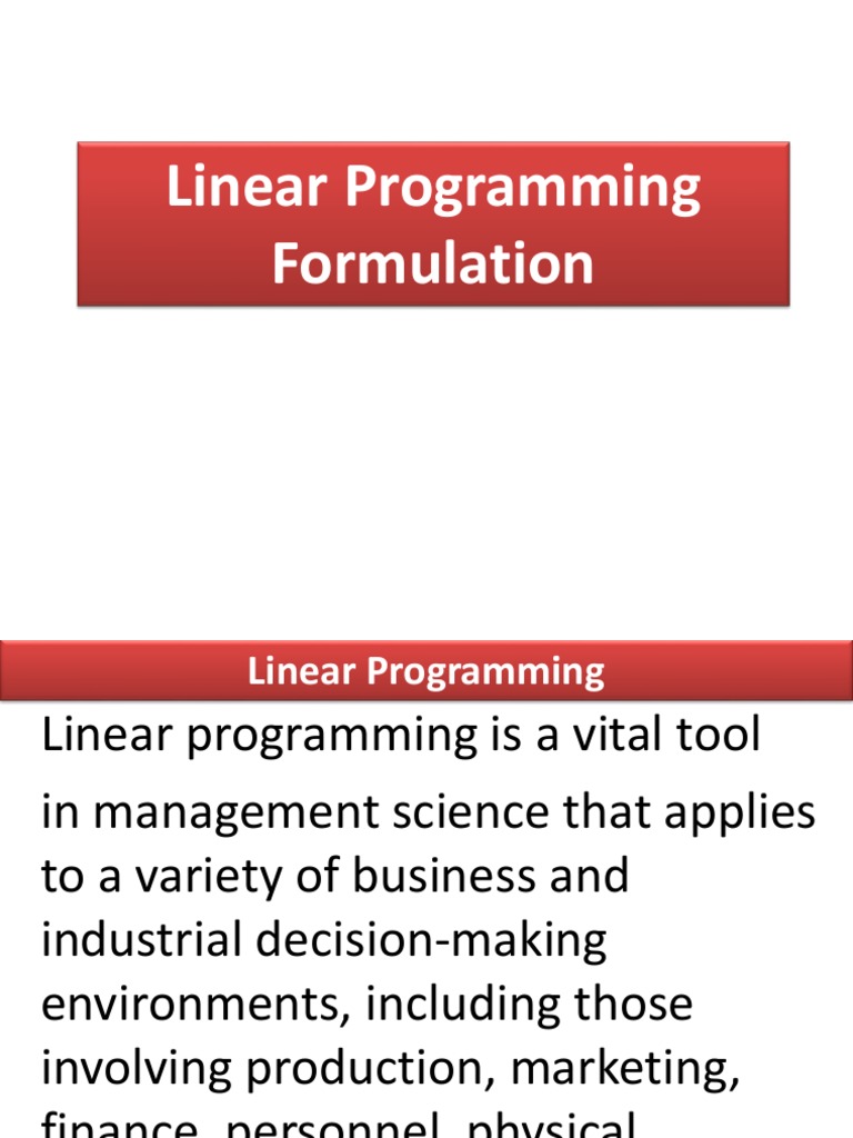 LP Formulation and Graph | PDF | Linear Programming | Mathematical Optimization