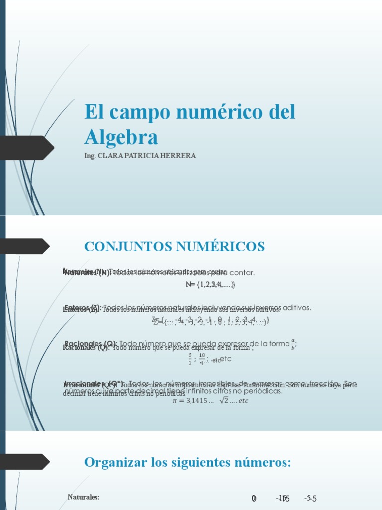 Campos Numéricos en Matemáticas | PDF | Exponenciación | Números