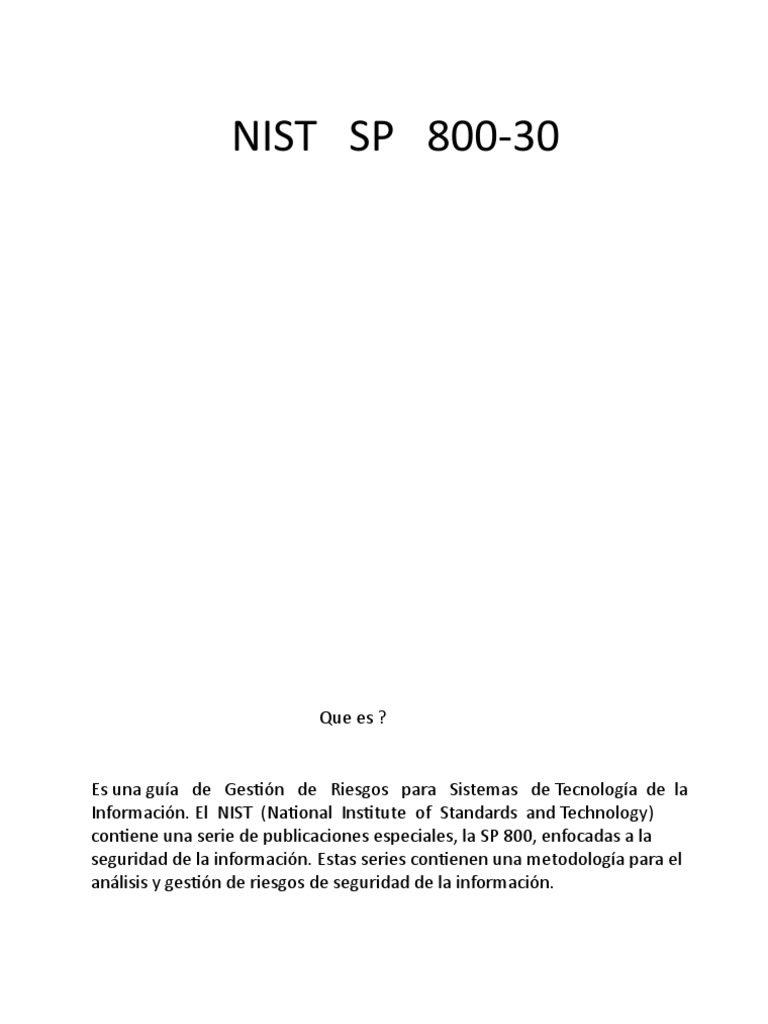 Nist SP 800-30 | PDF