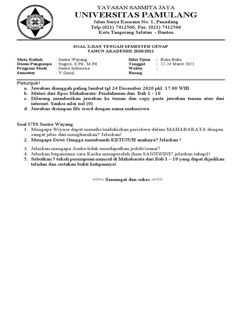 Sarah Uts Wayang | PDF