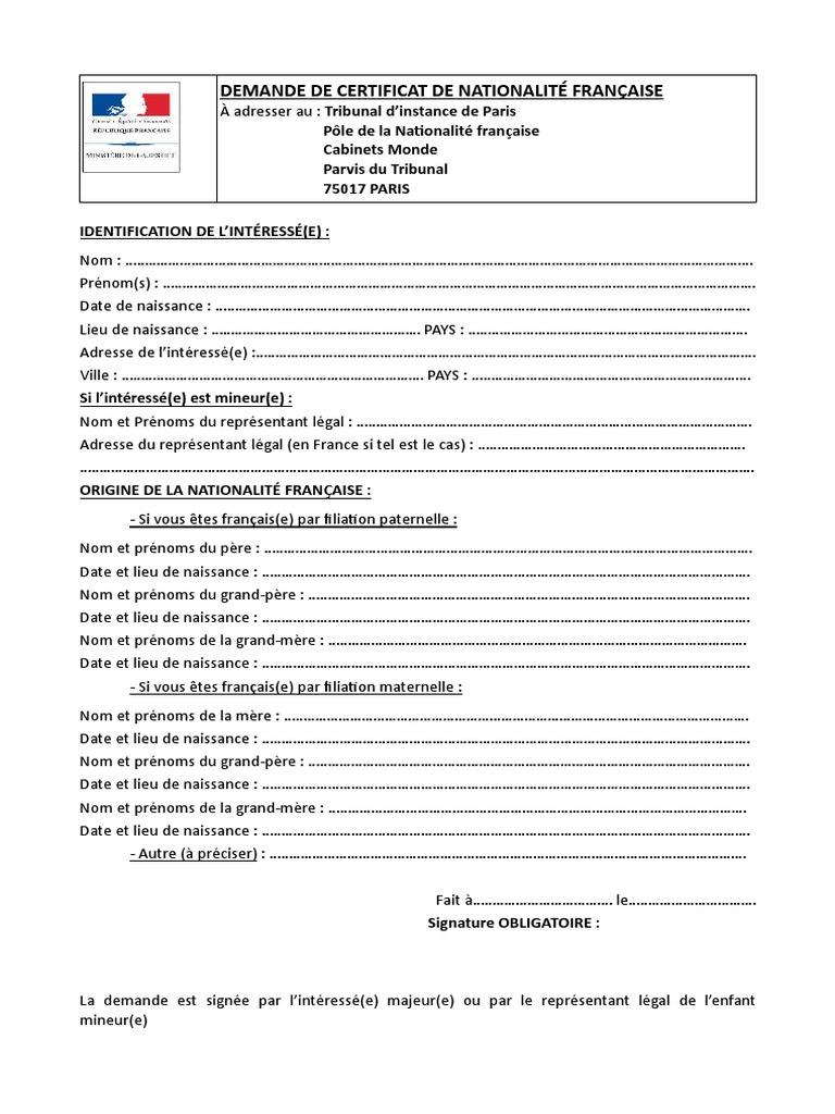 Demande de Nationalite Francaise | PDF | Jeux et activités