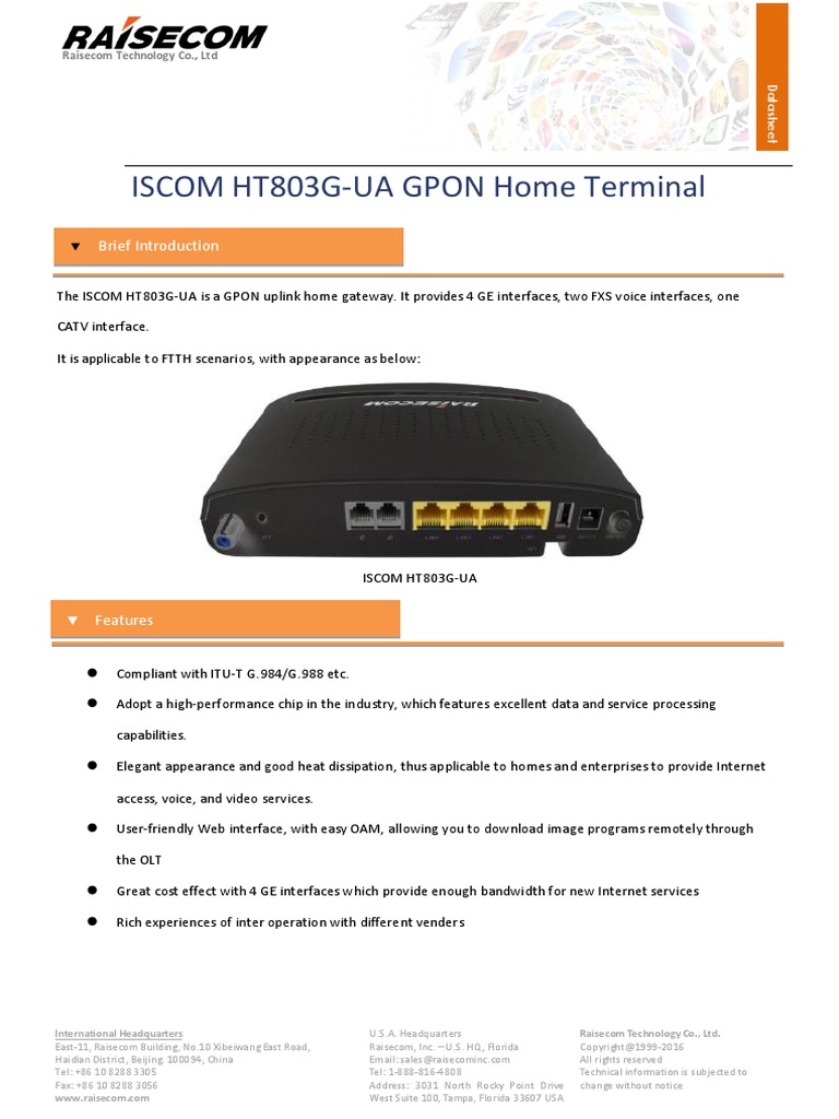 RC Ds Iscom Ht803g-Ua (Rel 01) | PDF | Multicast | Ethernet
