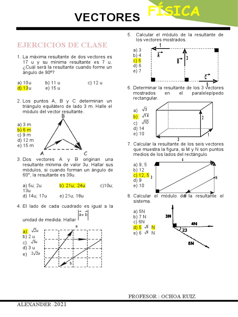 VECTORES | Descargar gratis PDF | Vector Euclidiano | Rectángulo