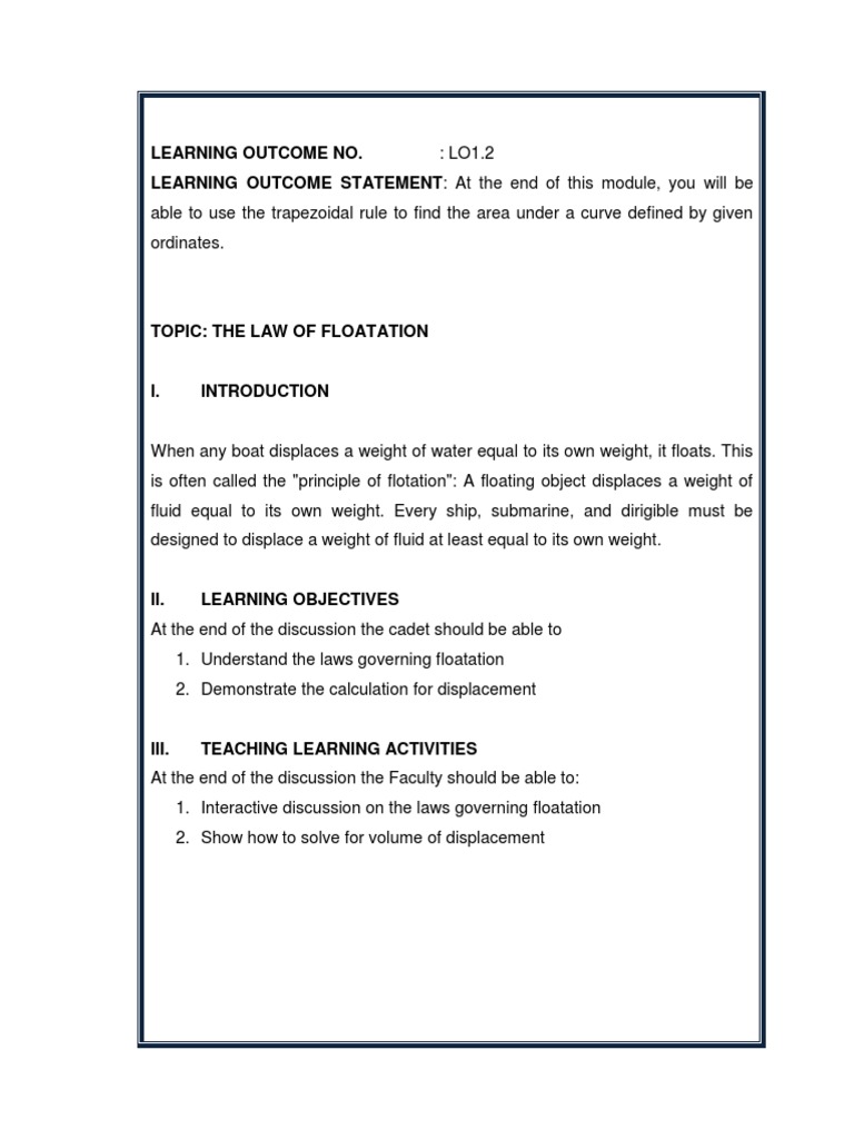 Module 1 Reading Guide #2 | PDF | Buoyancy | Shipping