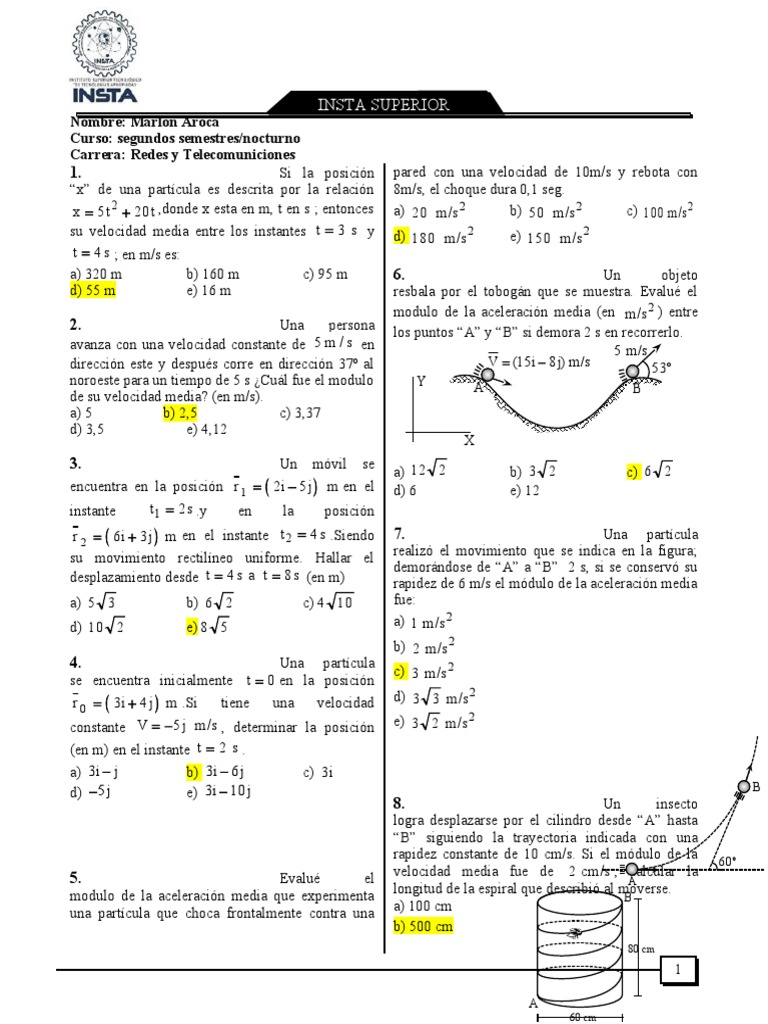 Deber - MRU-y-MRUV-Ejercicios 1 | PDF | Aceleración | Velocidad