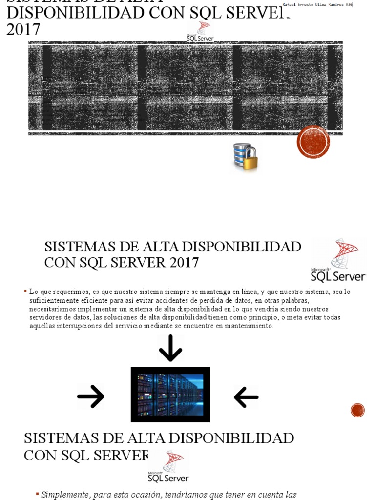 Sistemas de Alta Disponibilidad Con SQL Server 2017 | PDF | Servidor SQL de Microsoft | Datos de ...