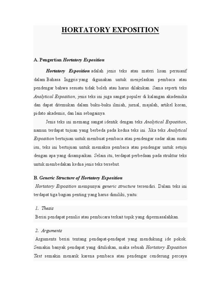 Hortatory Exposition Text 8 | PDF