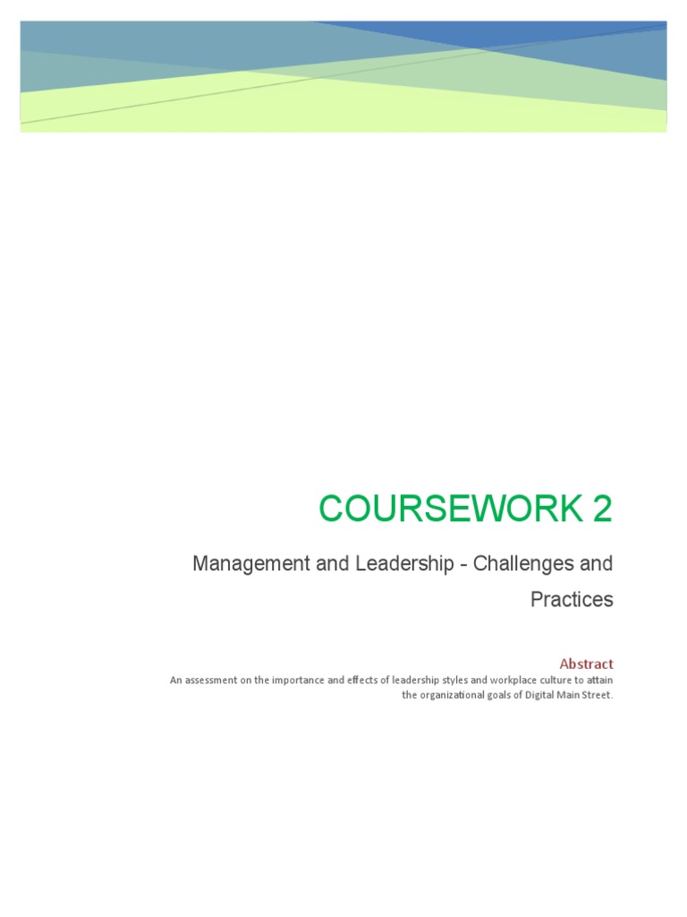 Management and Leadership - Case Study | PDF | Leadership | Goal