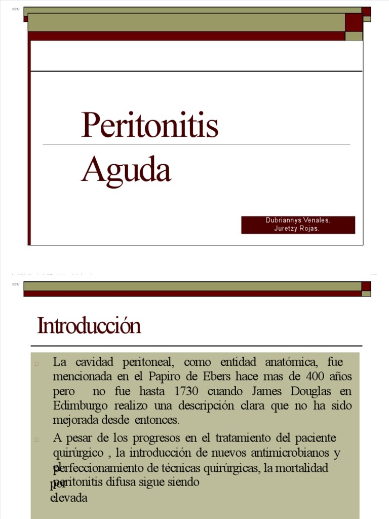 Peritonitis Aguda: Definición y Tratamiento | PDF | Inflamación | Infección