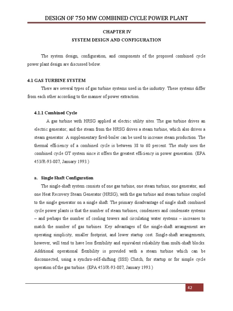 Design of 750 MW Combined Cycle Power Plant: System Design and ...