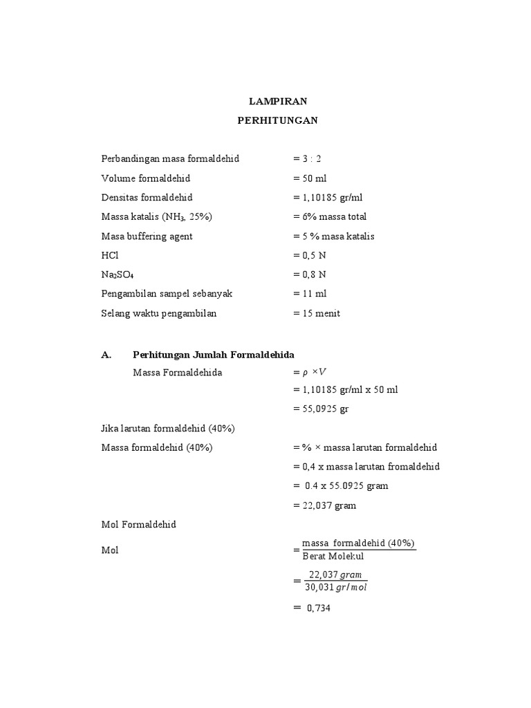 LAMPIRAN Perhitungan | PDF | Physical Sciences