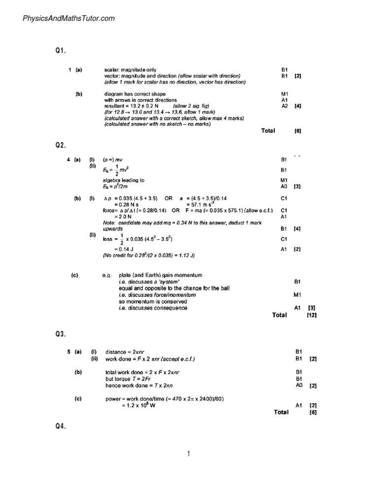 Physics and Maths Practice Questions from PhysicsAndMathsTutor.com | PDF