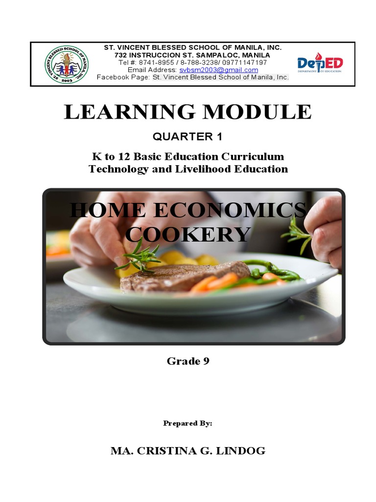 Learning Module: Quarter 1 K To 12 Basic Education Curriculum Technology and Livelihood ...