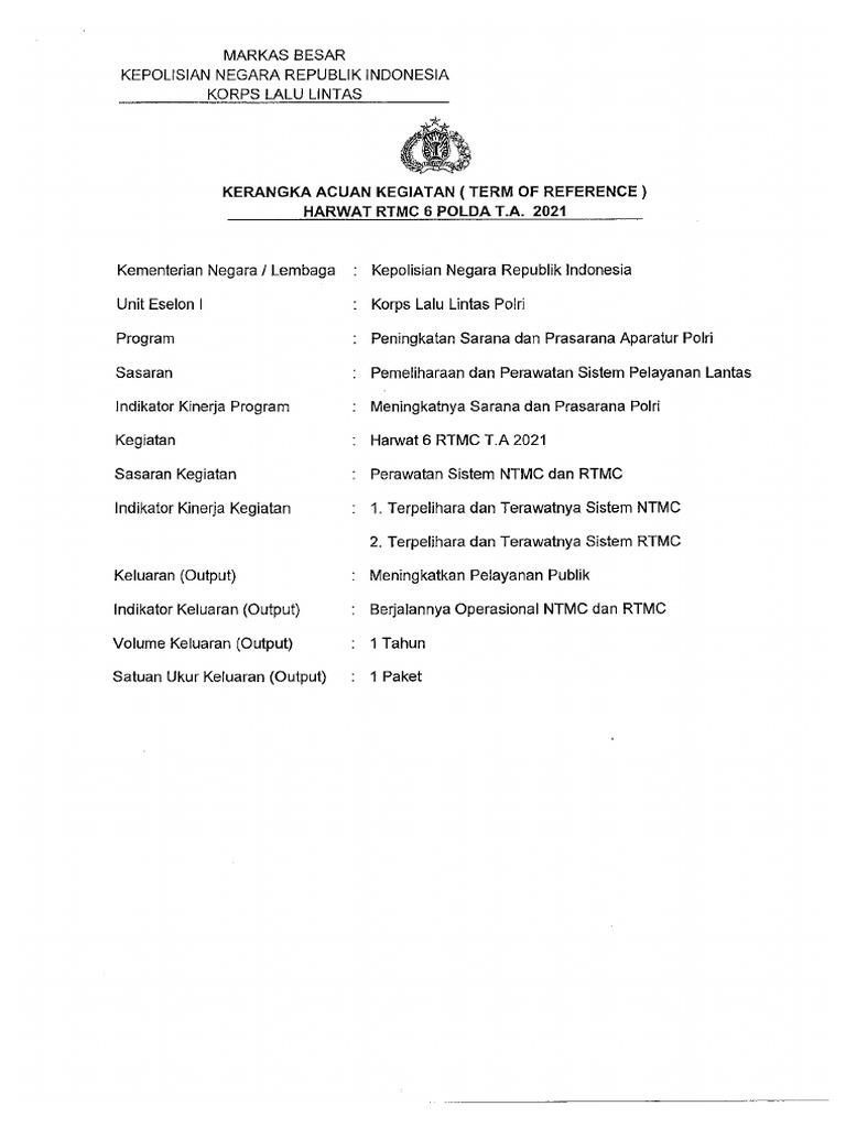 Tor Harwat RTMC - 6 - Polda | PDF