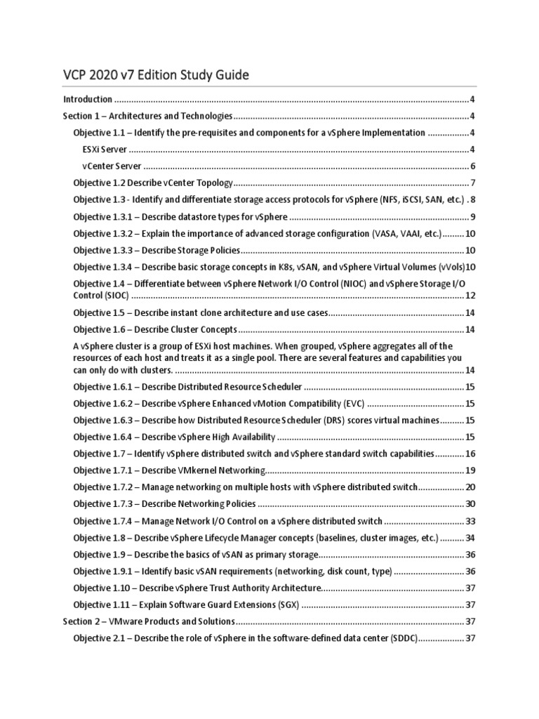 VCP 2020 v7 Study Guide | PDF | Telecommunications | System Software