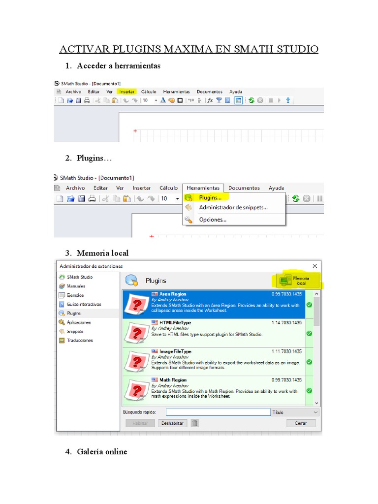 Activar Plugins Maxima en Smath Studio | PDF | Tecnología