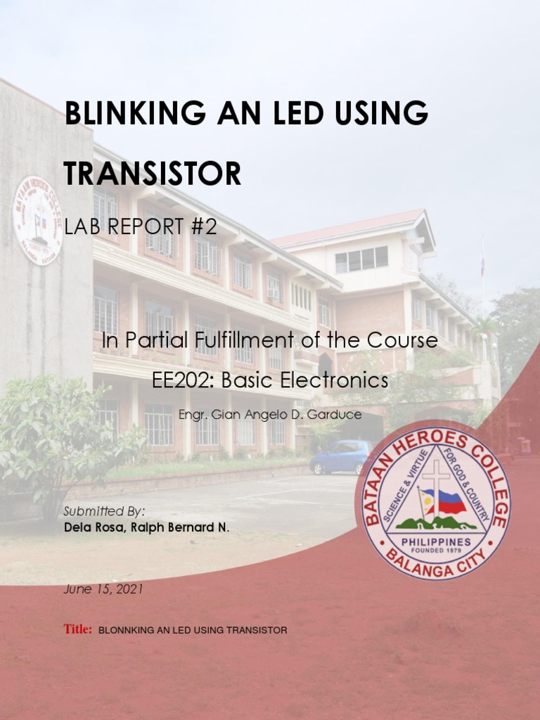Blinking An Led Using Transistor: Lab Report #2 | PDF