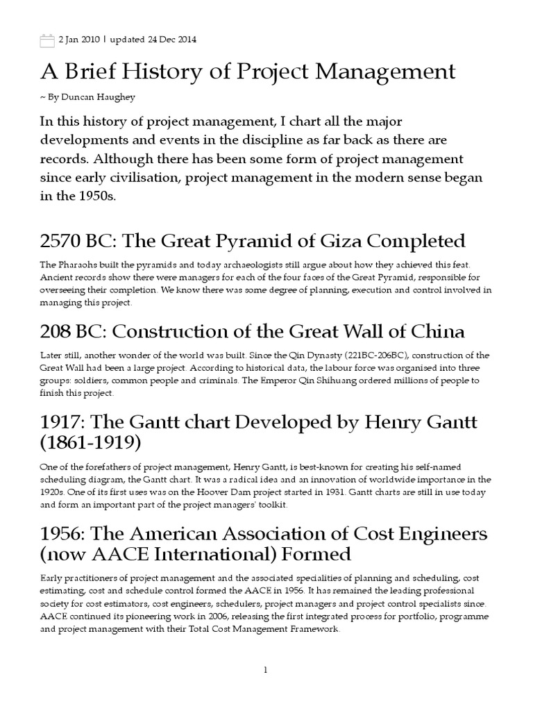 A Brief History of Project Management: 2570 BC: The Great Pyramid of ...