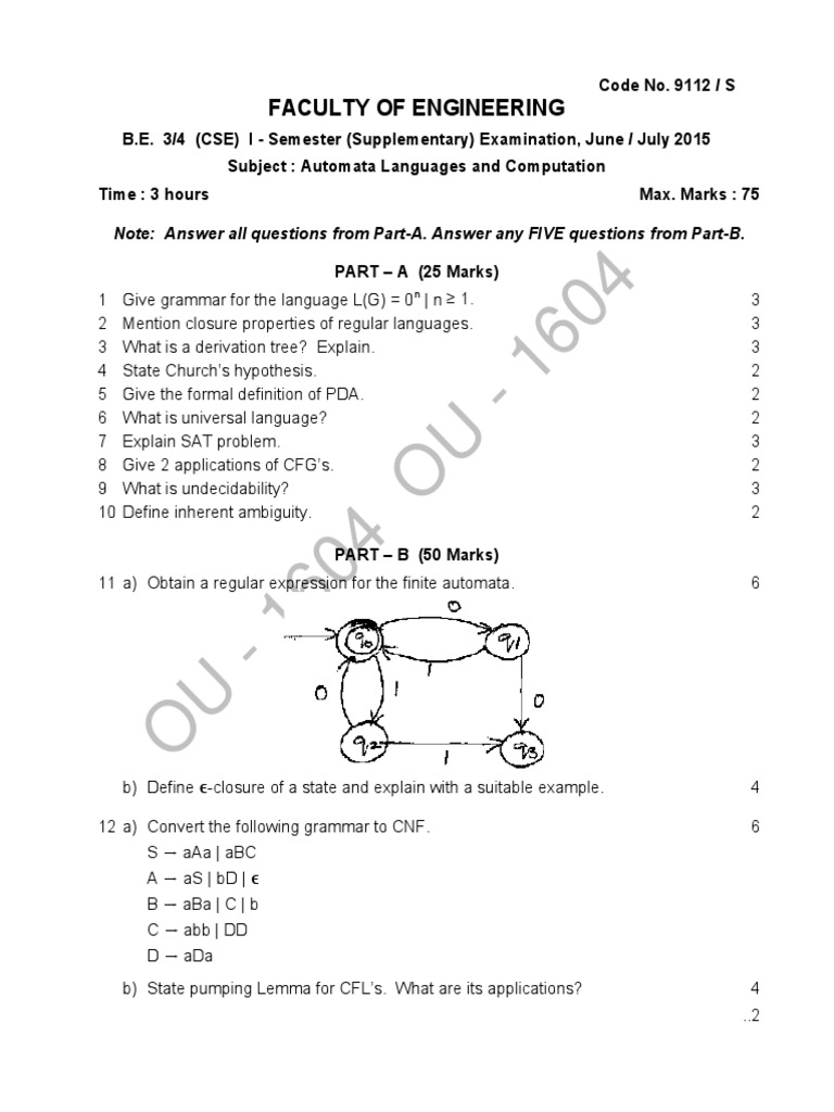 OU - 1604 OU - 1604: Faculty of Engineering | PDF | Metalogic | Logic