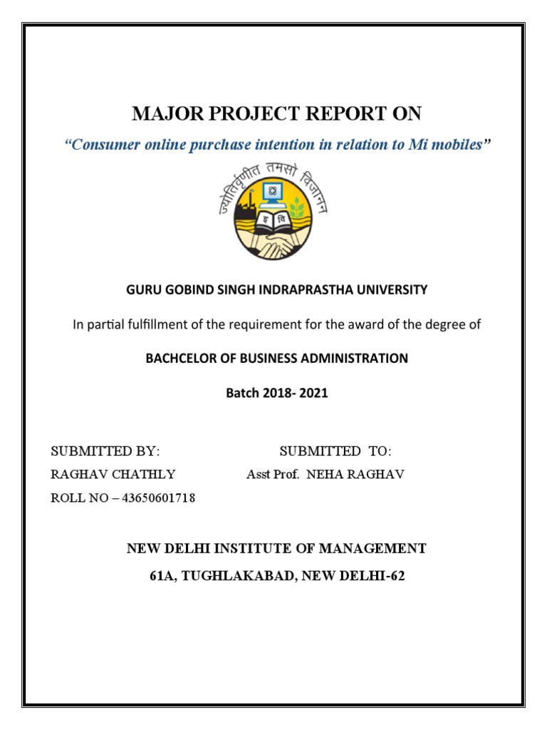 Raghav Chaithly - Major Project | PDF | Xiaomi | Research Design