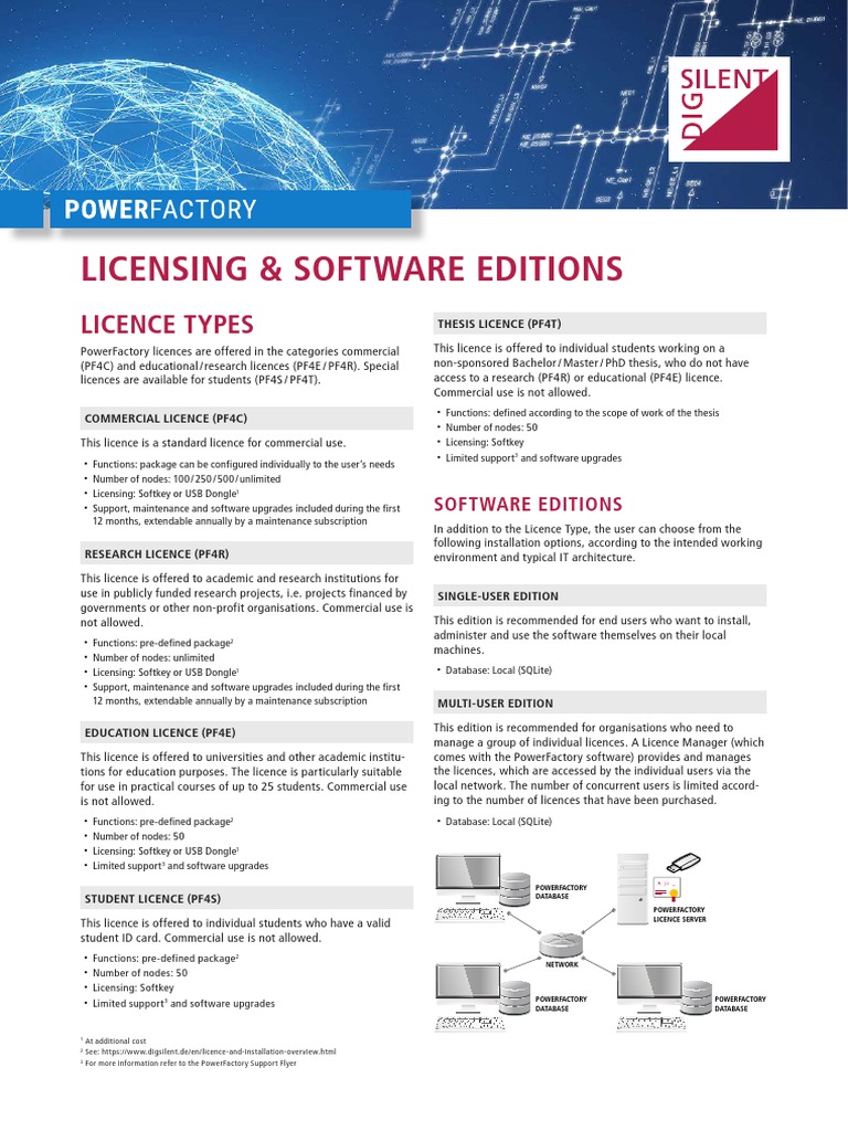 PowerFactory LicenceTypes SoftwareEditions | PDF | Databases ...