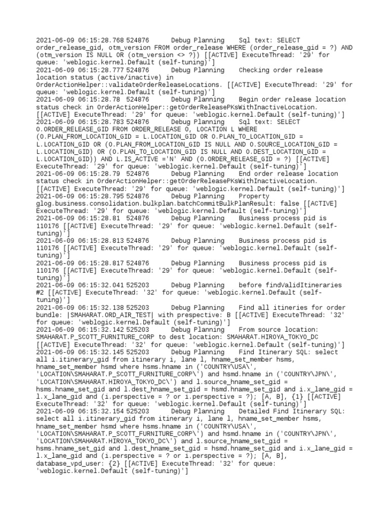 OTM Logs | PDF | Data Management | Information Technology Management
