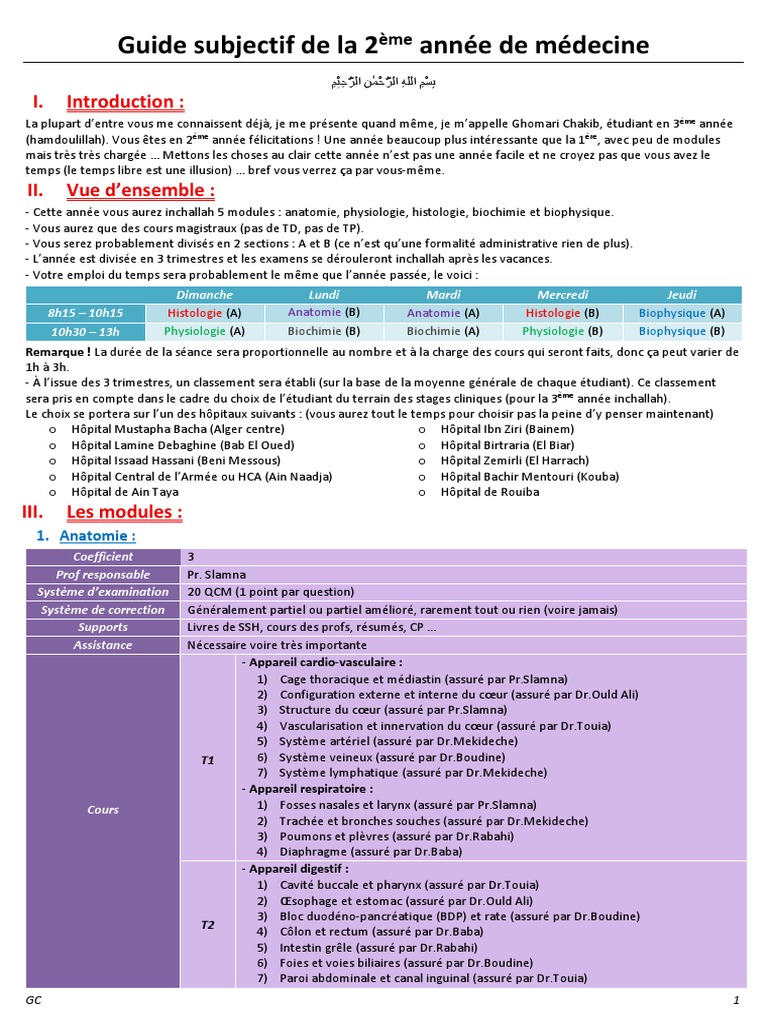 Guide de la 2ème année de médecine | PDF | Physiologie | Muscle