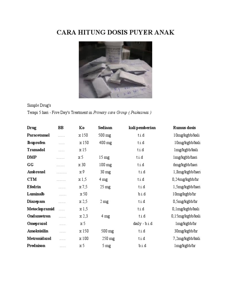 Cara Hitung Dosis Puyer Anak | PDF