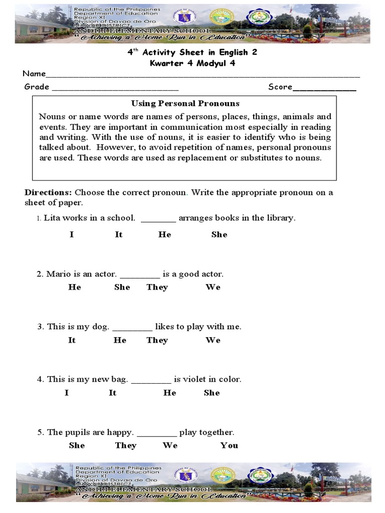4th Activity Sheet in English 2 | PDF