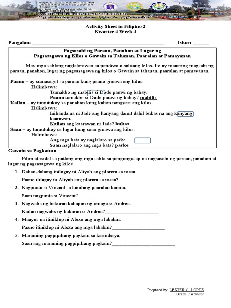 Filipino Q4 Week4 | PDF