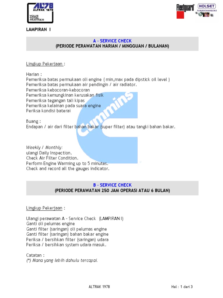Altrak Check Service | PDF