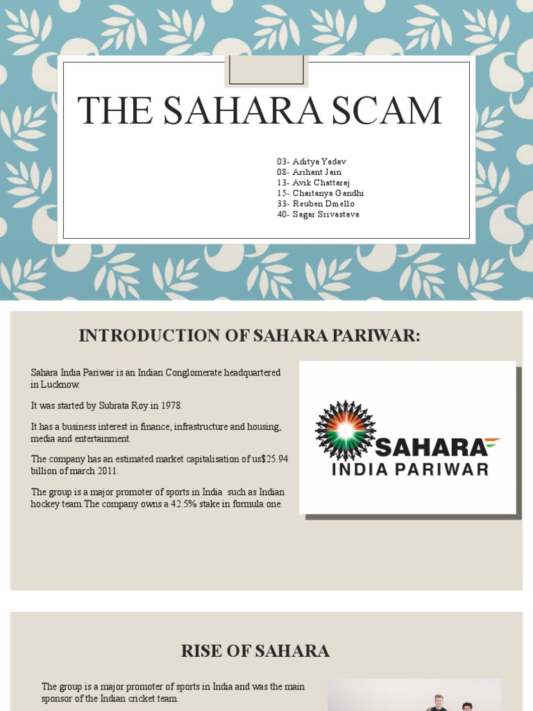 Sahara Scam | PDF | Financial Markets | Investing