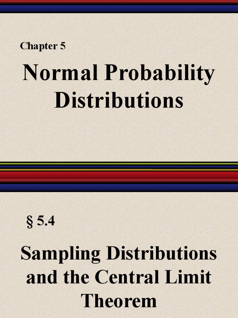 Chapter 5 Normal Probability Distributions | PDF | Mean | Errors And ...