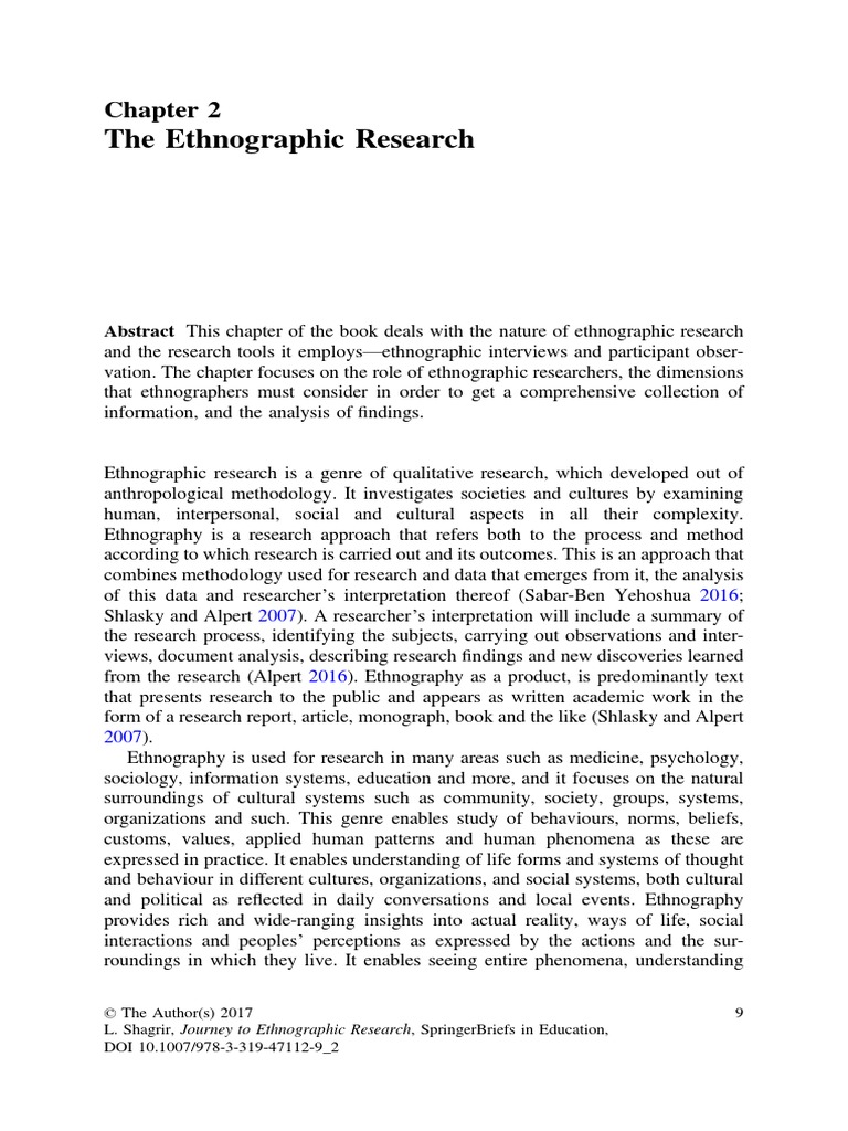 The Ethnographic Research | PDF | Ethnography | Interview
