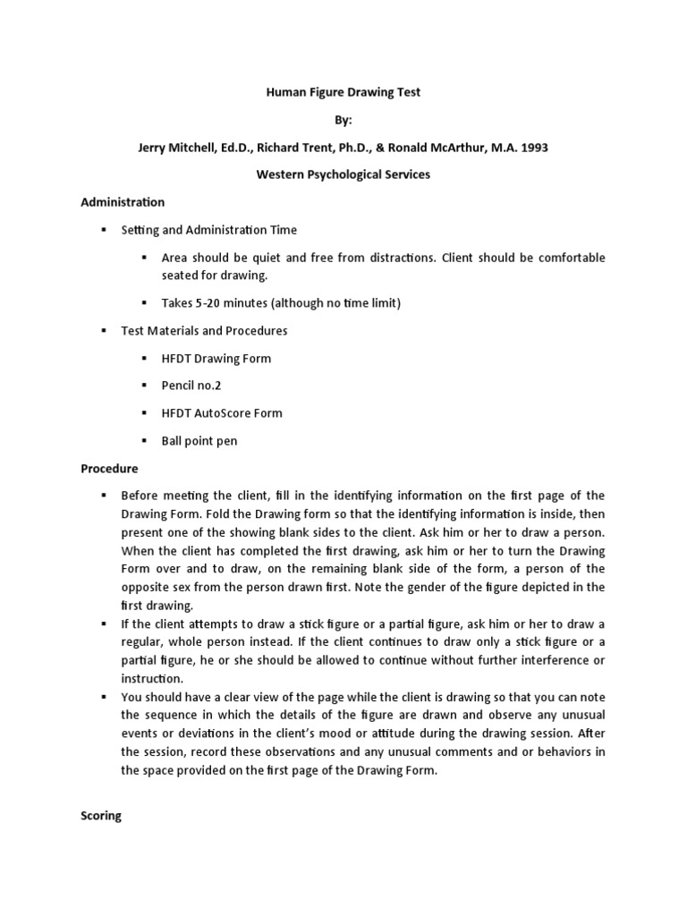 Human Figure Drawing Test | PDF | Adolescence | Mental Disorder