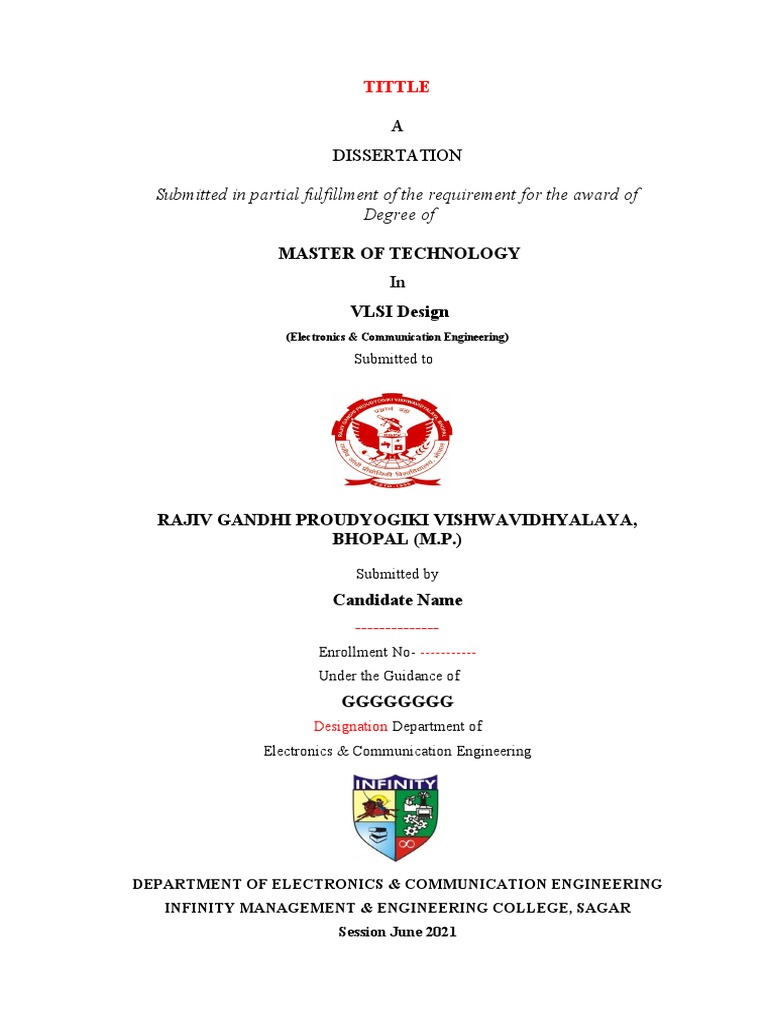 M Tech Front Page by SP Sir 2021 | PDF | Thesis | Science