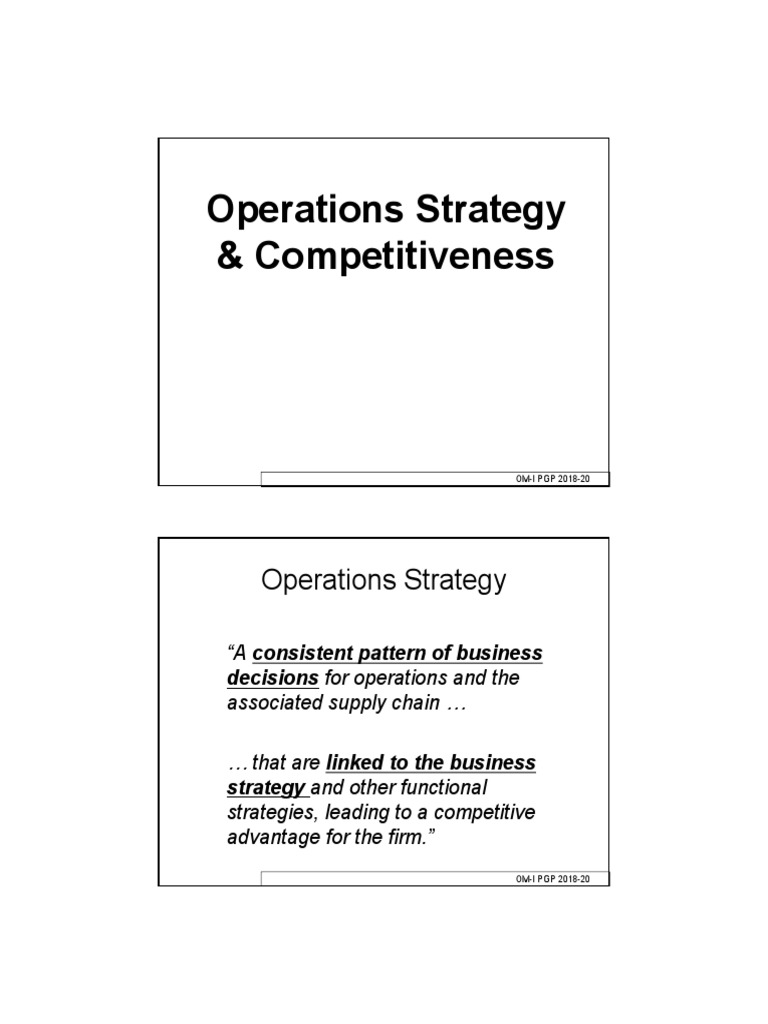 Om Module 1 Ops Strategy | PDF | Operations Management | Strategic ...