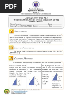 MATH 9 Q4 Module 2 Trigonometric Ratios of Special Angles | PDF | Triangle | Trigonometric Functions