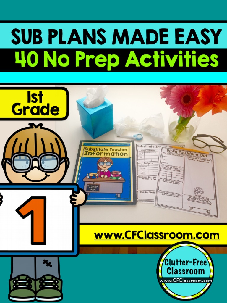 1st Grade Sub Plans | PDF | Adjective | Noun
