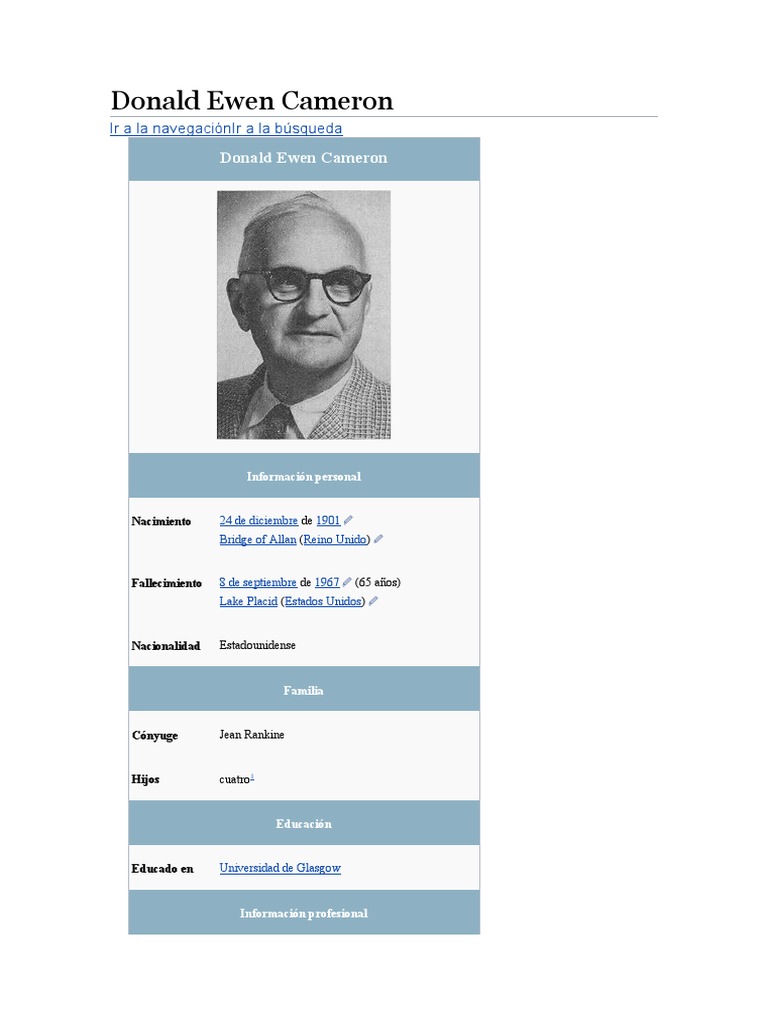 Donald Ewen Cameron | PDF | Sicología | Violencia