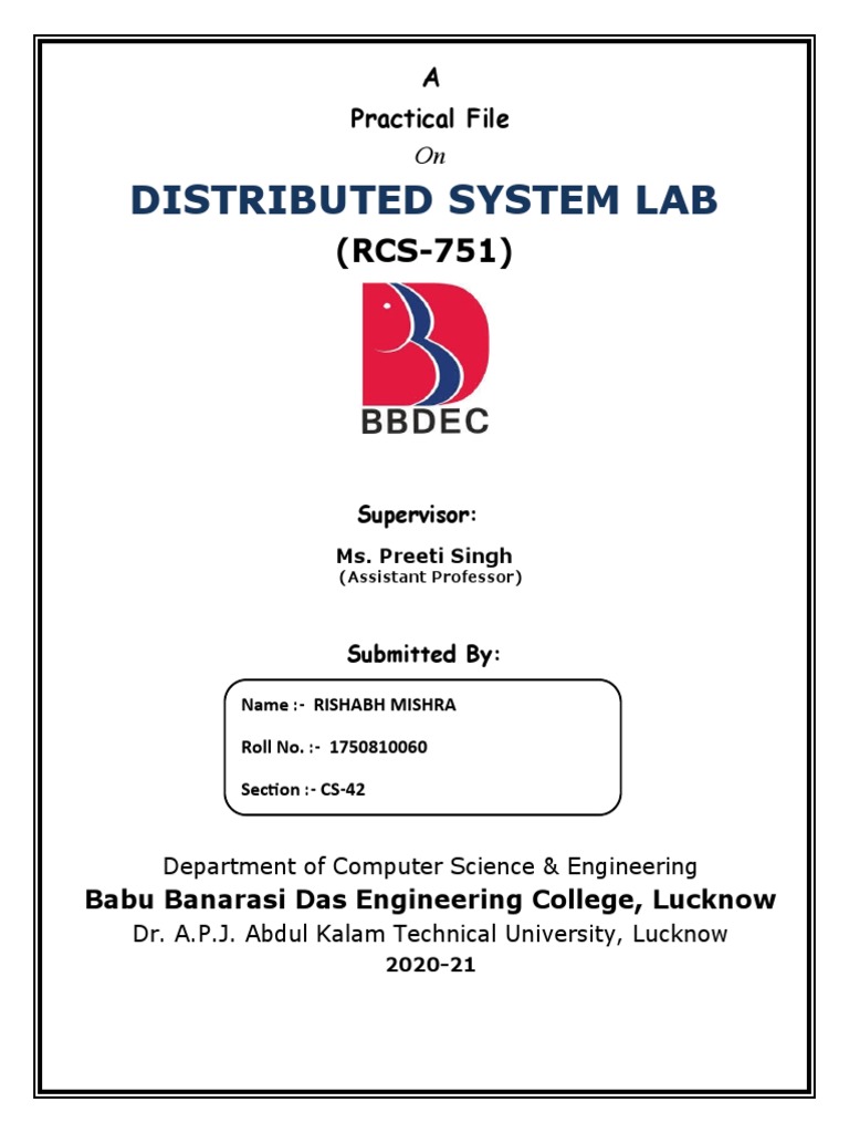 Distributed System Lab: A Practical File | PDF