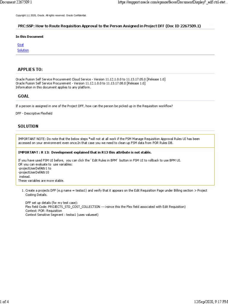 How To Route Requisition Approval To The Person Assigned in Project DFF ...