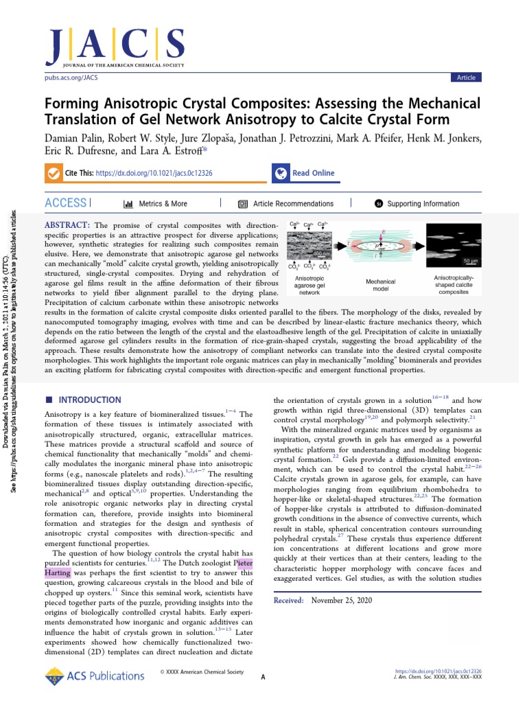Forming Anisotropic Crystal Composites Assessing The Mechanical ...