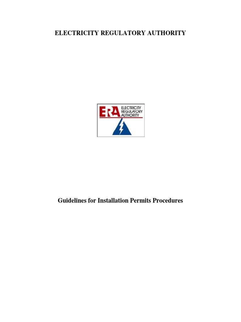 ERA Installation Permit Guidelines | PDF | Gce Advanced Level (United ...