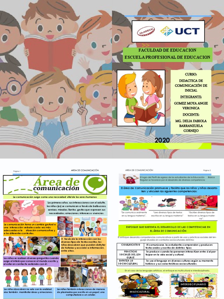 Diptico Area de Comunicacion | PDF | Educación de la primera infancia | Comunicación