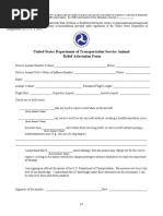 U.S. DOT Service Animal Air Form | PDF | Animals And Humans