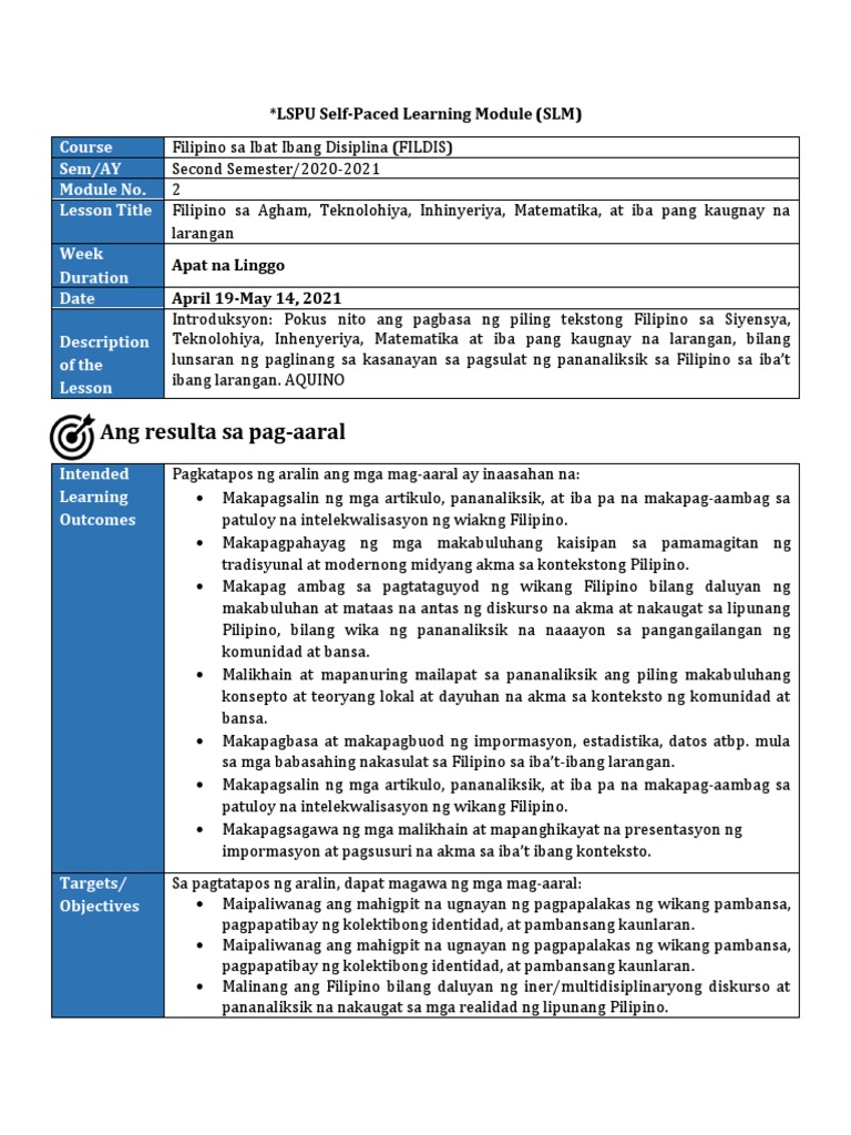 FILDIS Module 2 | PDF